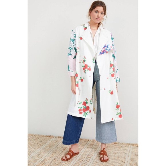 Anthropologie | Jackets & Coats | Anthropologie Carleen Floral Trench ...